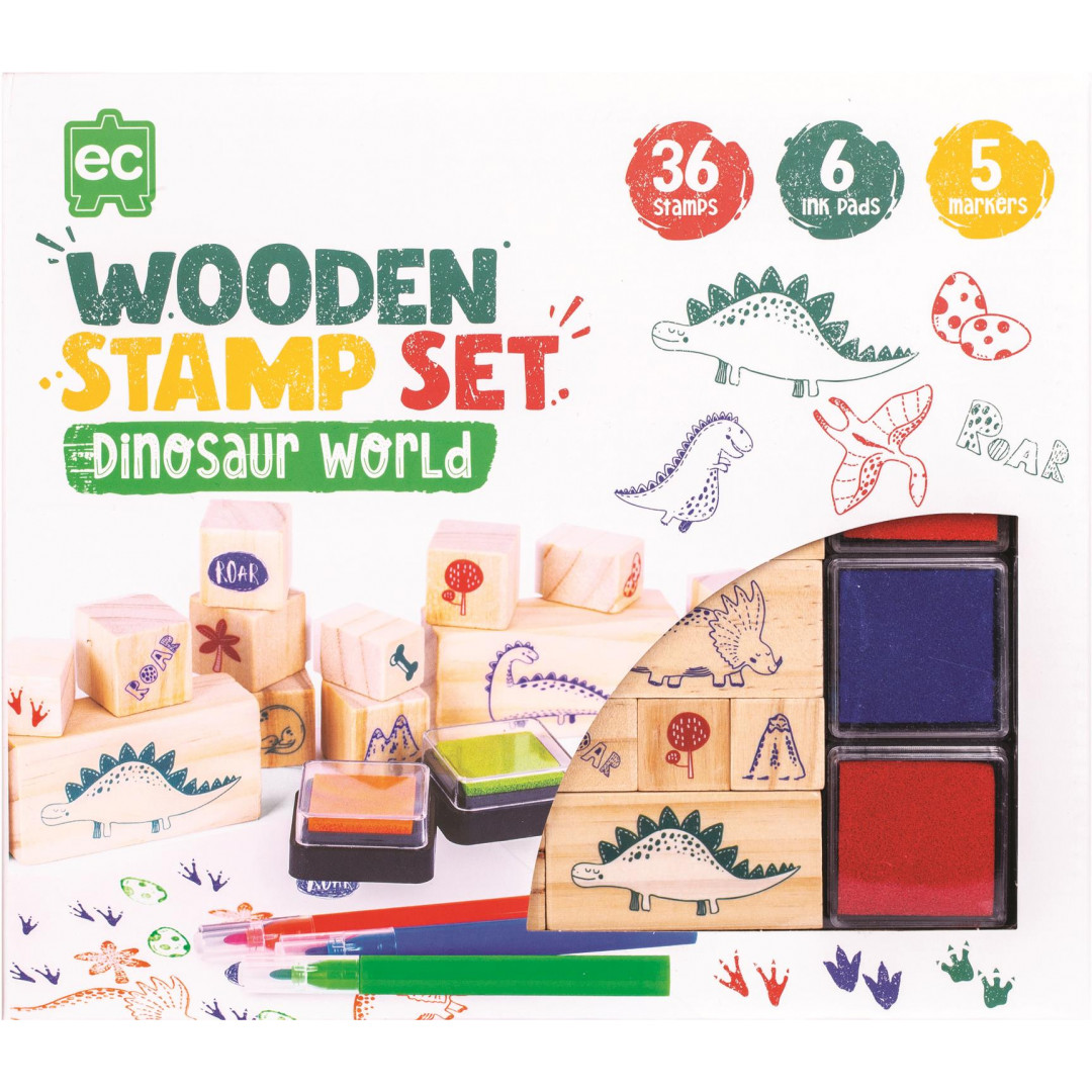 EC Wooden Stamp Set 47Pc - Dinosaurs - Afterpay Available!