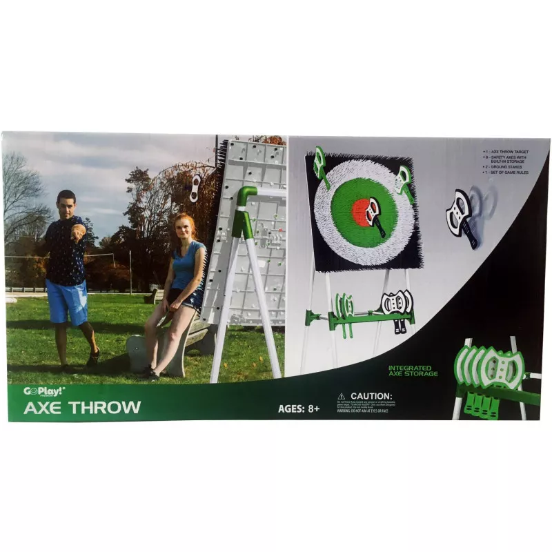 Go Play! Premium Axe Throw Metal Frame W/ 8 X Safety Axes