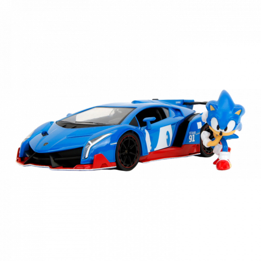 Sonic - 1:24 Lamborghini Veneno Diecast Vehicle w/Sonic