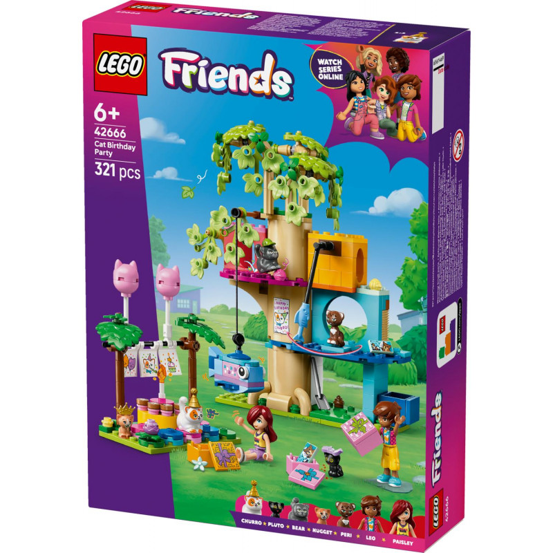 LEGO Friends Cat Birthday Party & Tree House 42666
