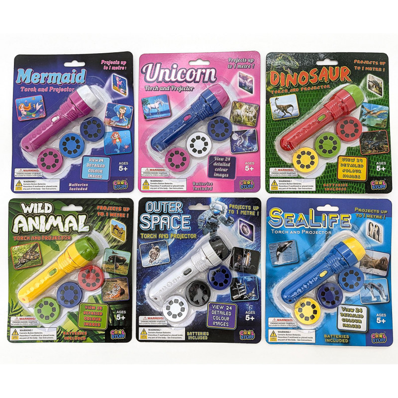 Led Projector Torch W/Slides - Assorted - Afterpay