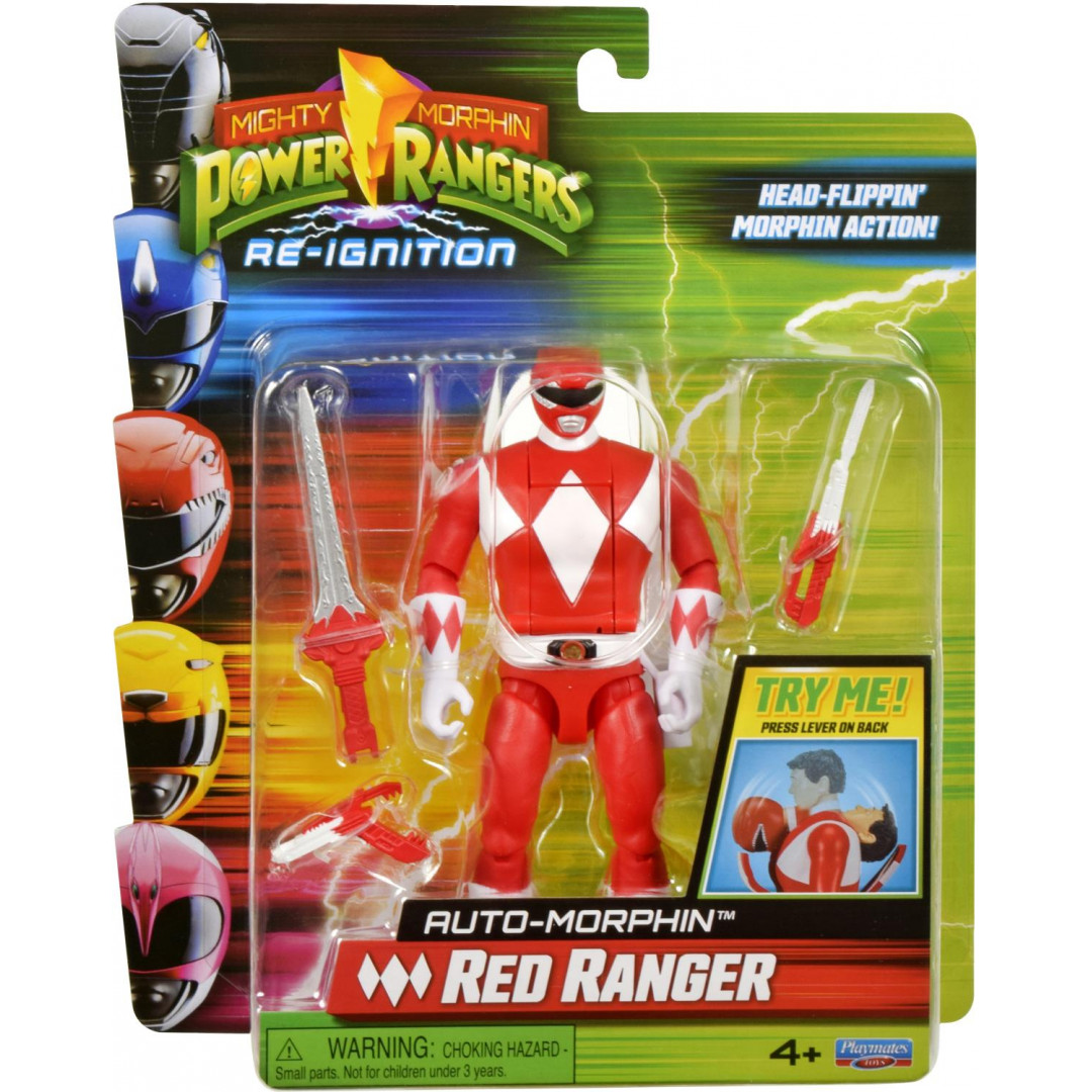 Power Rangers Auto-Morphin Ranger Figure Red - Afterpay