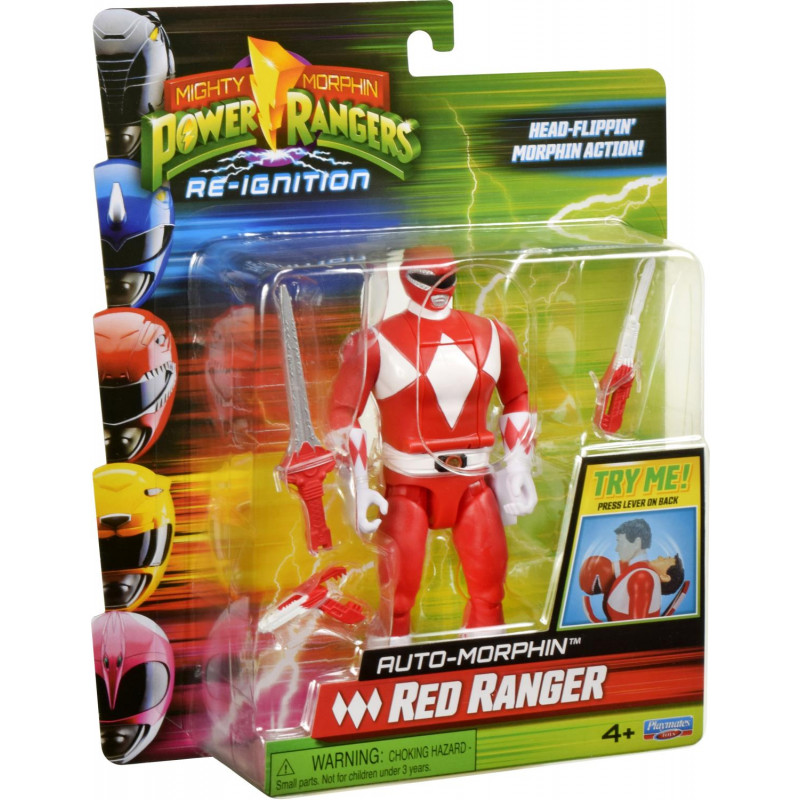 Power Rangers Auto-Morphin Ranger Figure Red - Afterpay