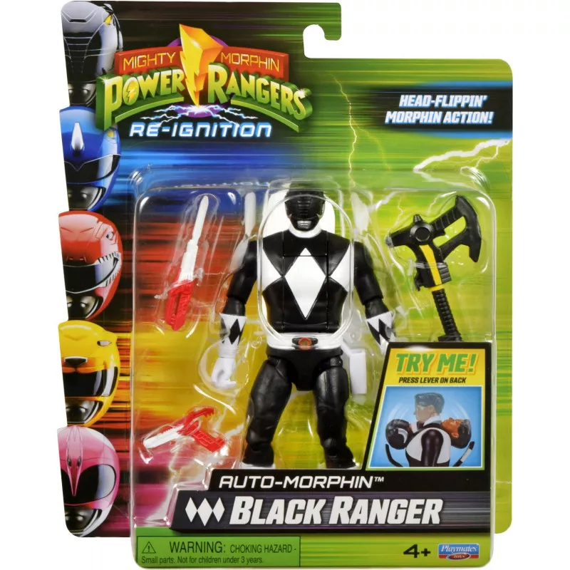 Power Rangers Auto-Morphin Ranger Figure Black - Afterpay