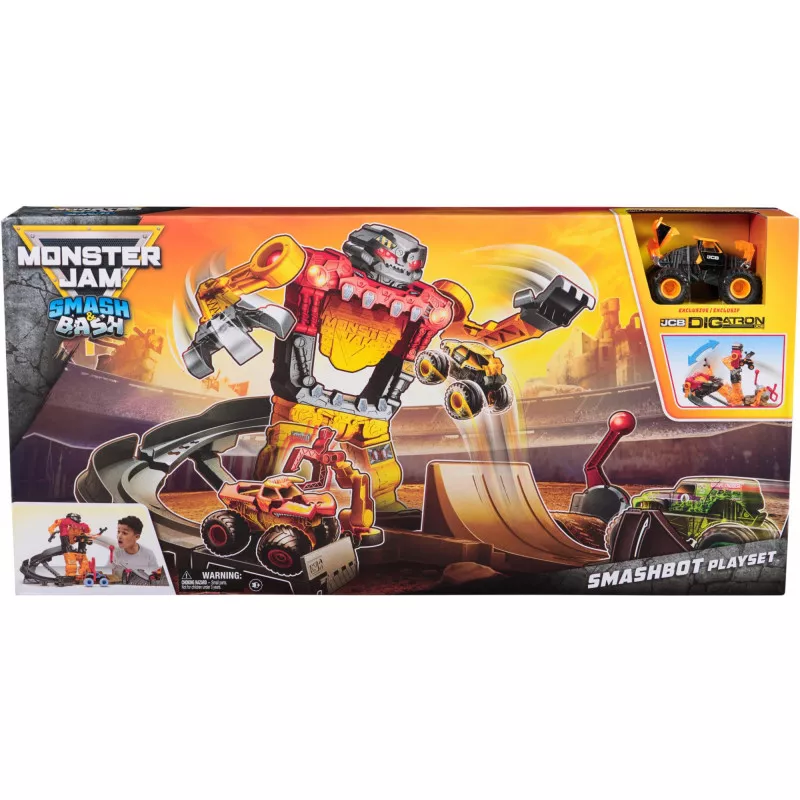 Monster Jam 1:64 Smash & Bash Smashbot Playset - Afterpay