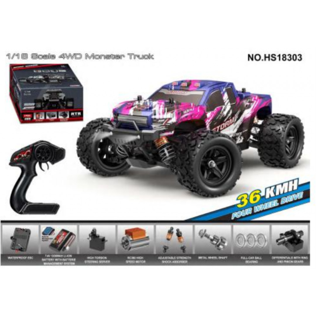 Storm 1/18 4WD RTR High Speed Truck 2.4G Pink/Purple
