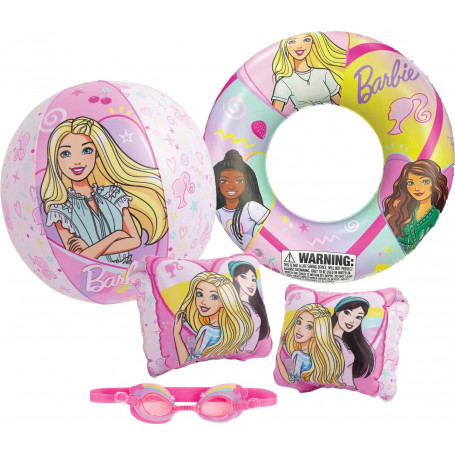 Barbie Swim Set Combo 5Pce Includes: Swim Ring, Goggles