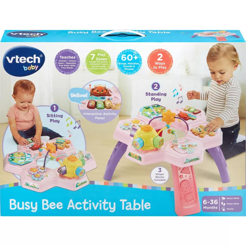 Vtech Busy Bee Activity Table Pink - Afterpay Available!
