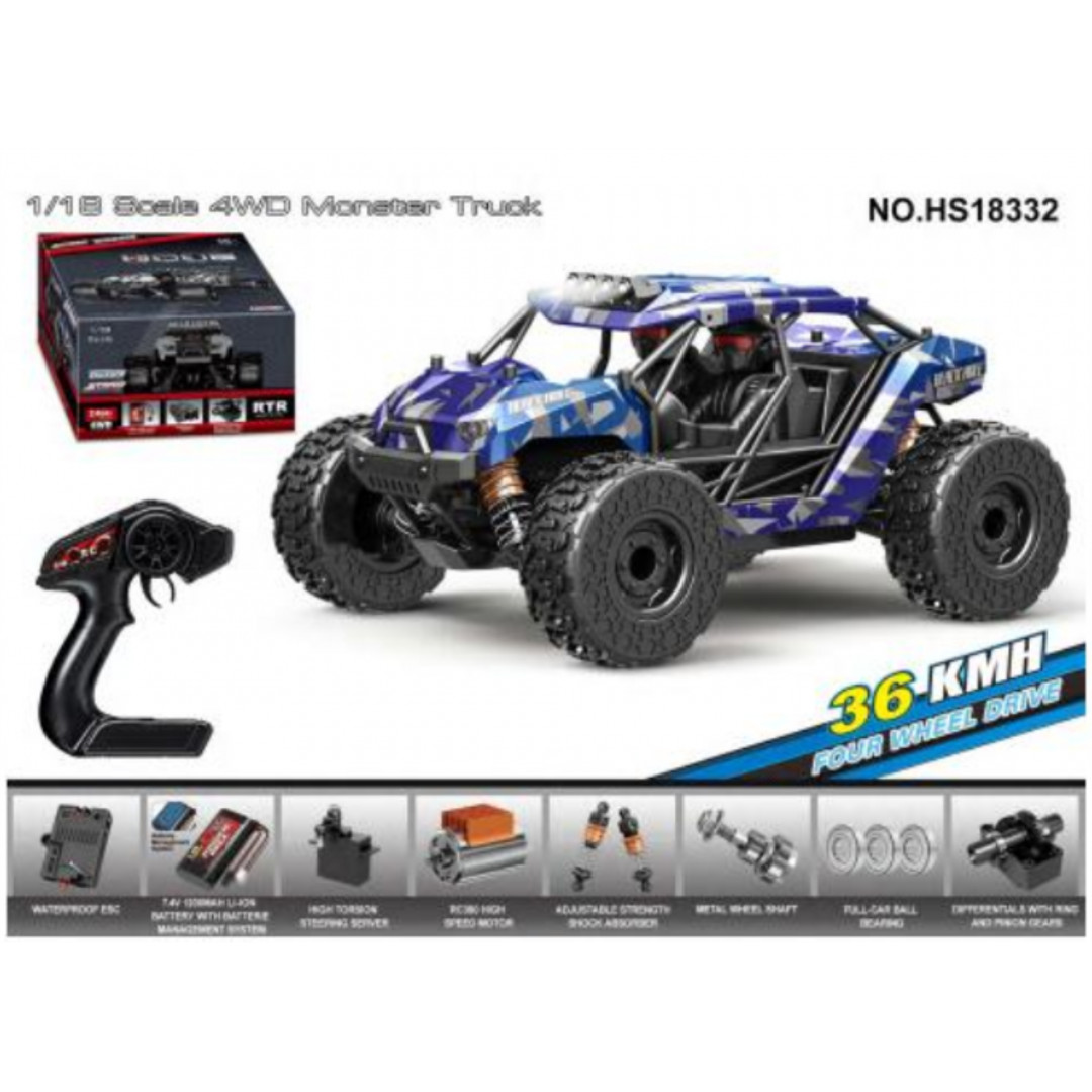 Tornado RC 1/18 4WD RTR High speed truck 2.4g Blue Cammo