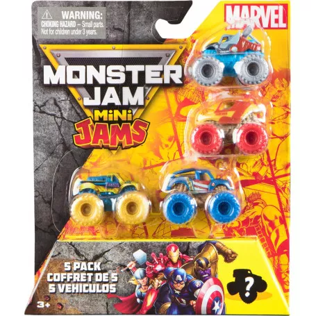Monster Jam Mini Scale Marvel 5 Pack - Afterpay Available!