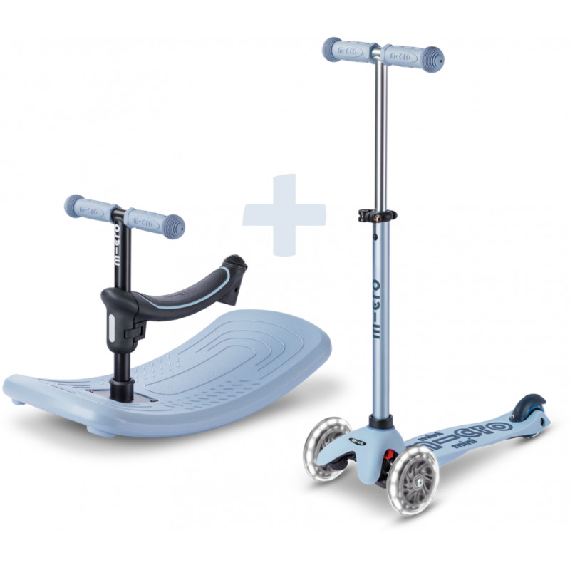 Micro Rock & Go 6-In-1 Mini Deluxe LED 3-Wheel Scooter