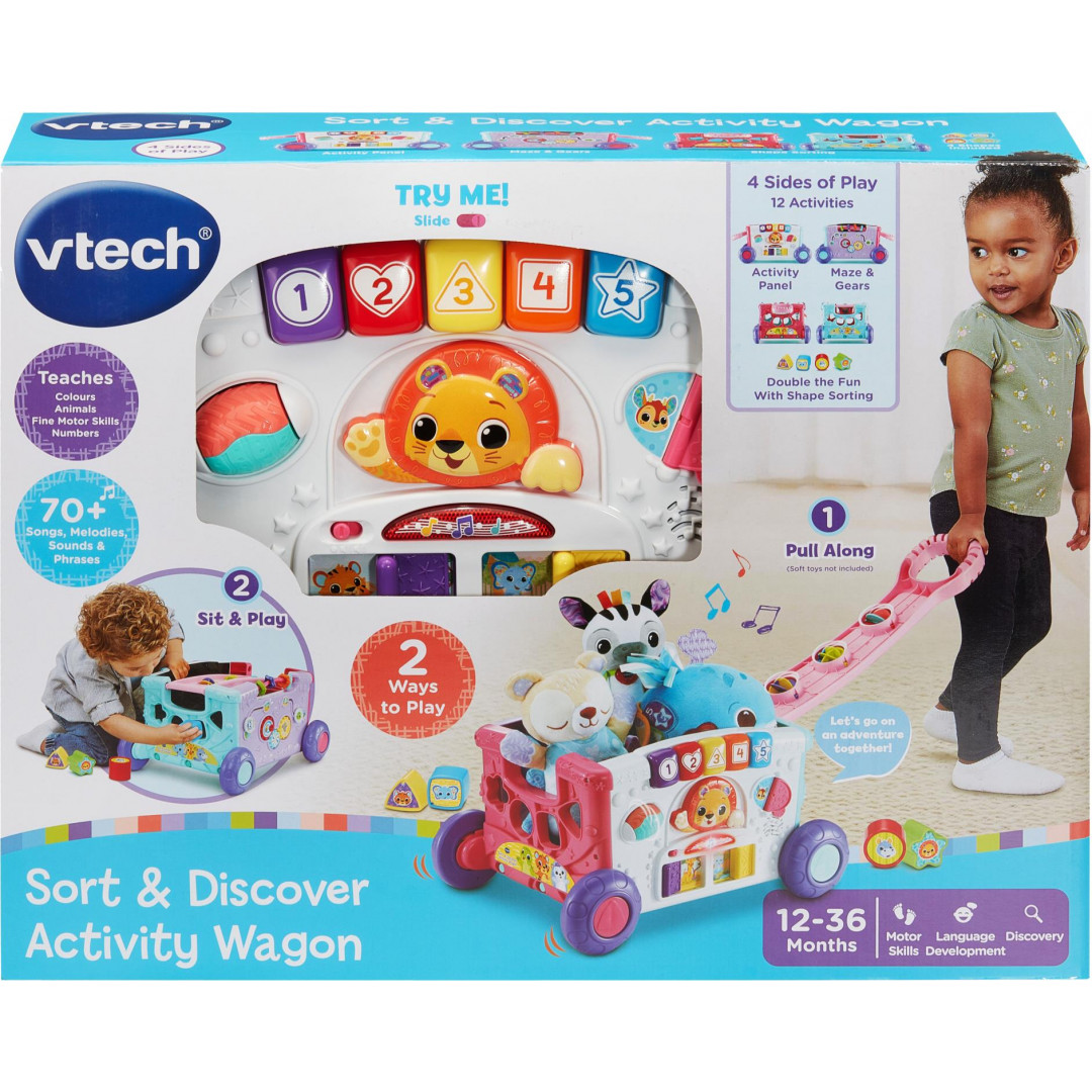 VTech Sort & Discover Activity Wagon Pink - Afterpay