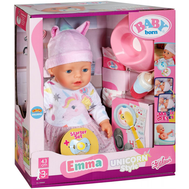 Baby Born Emma In Unicorn Style 43cm - Afterpay Available!