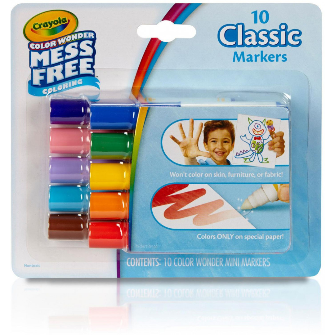 Crayola Color Wonder™ 10Ct Mini Markers - Classic Colors