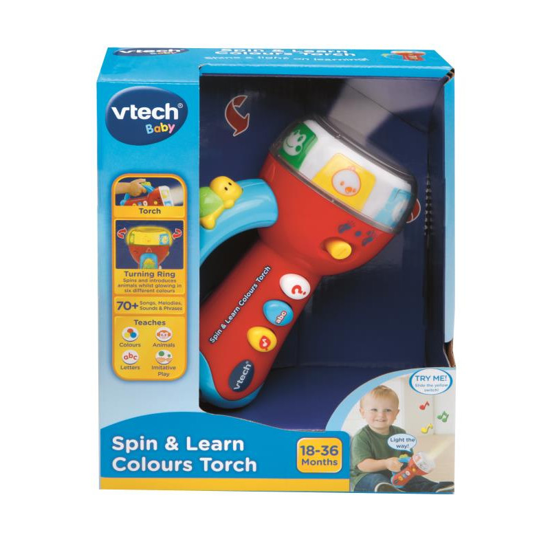 VTech Baby Spin & Learn Colours Torch | Mr Toys Toyworld