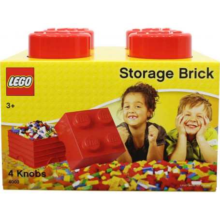 LEGO Storage Brick Red - 4 Knob | Mr Toys Toyworld