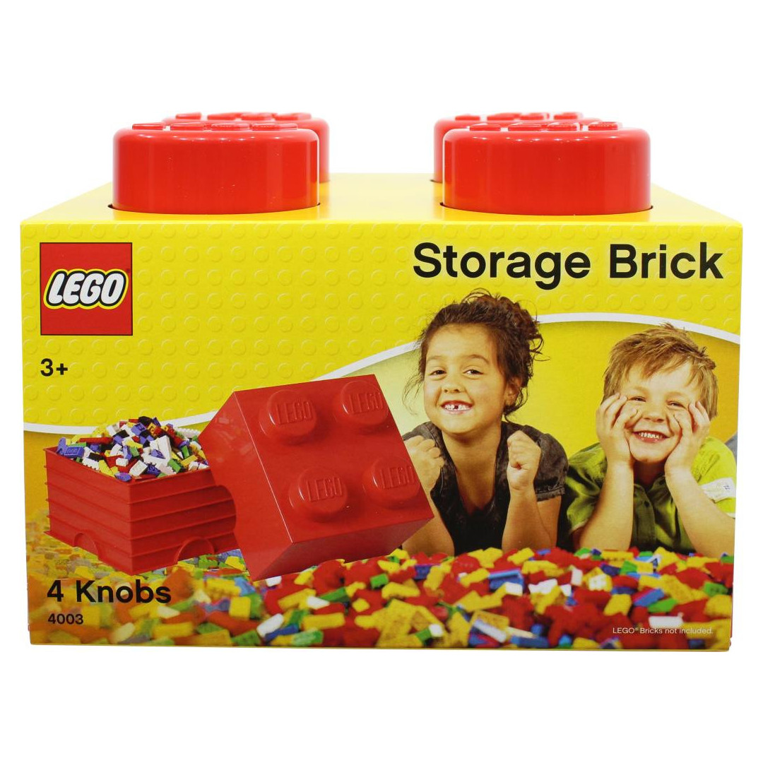 LEGO Storage Brick Red - 4 Knob | Mr Toys Toyworld
