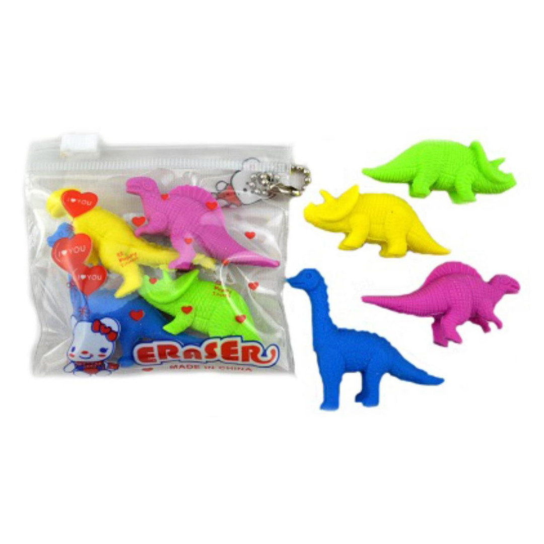 4pc Mini Dinosaur Erasers In Bag - Afterpay Available!