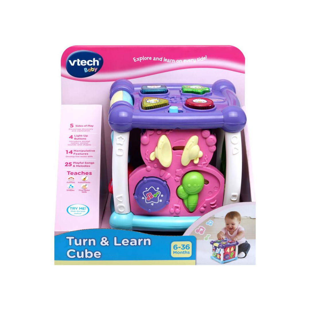 VTech Turn & Learn Cube Pink | Mr Toys Toyworld