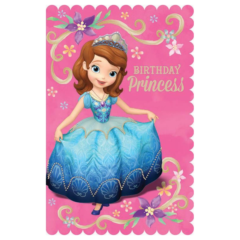 Card Birthday Sofia The First Pink | Mr Toys Toyworld