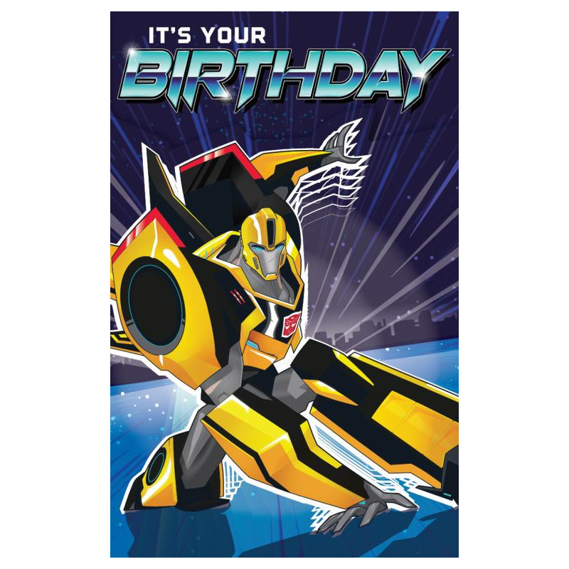 Card Birthday Transformers Bumblebee Blue - Afterpay