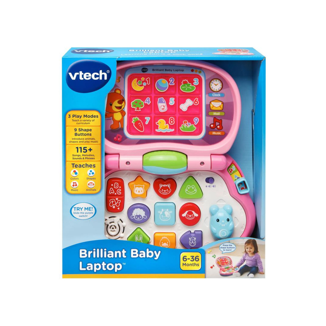 VTech Brilliant Baby Laptop - Pink | Mr Toys Toyworld