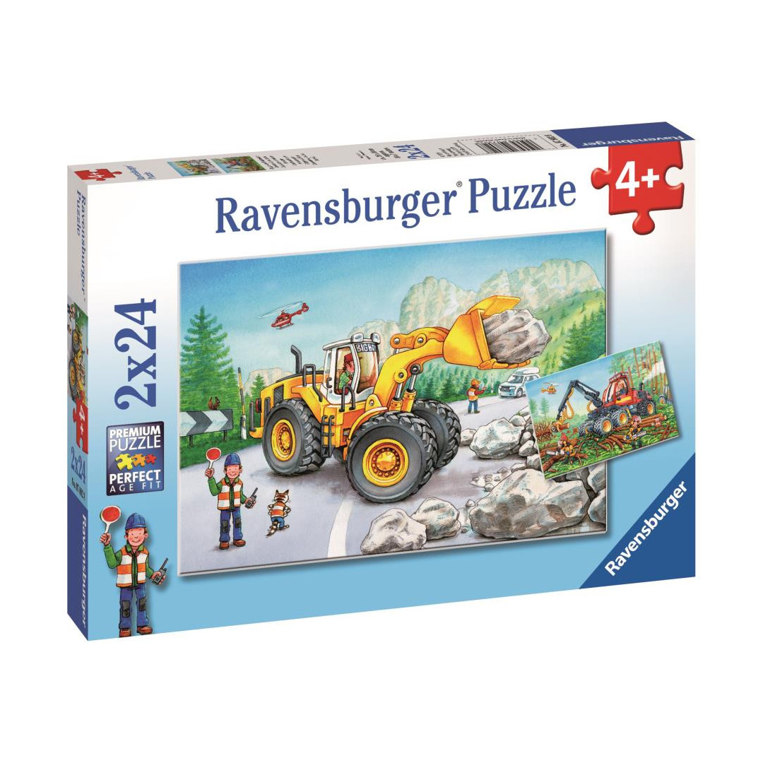 Ravensburger Diggers at Work Puzzle 2x24Pc - Afterpay