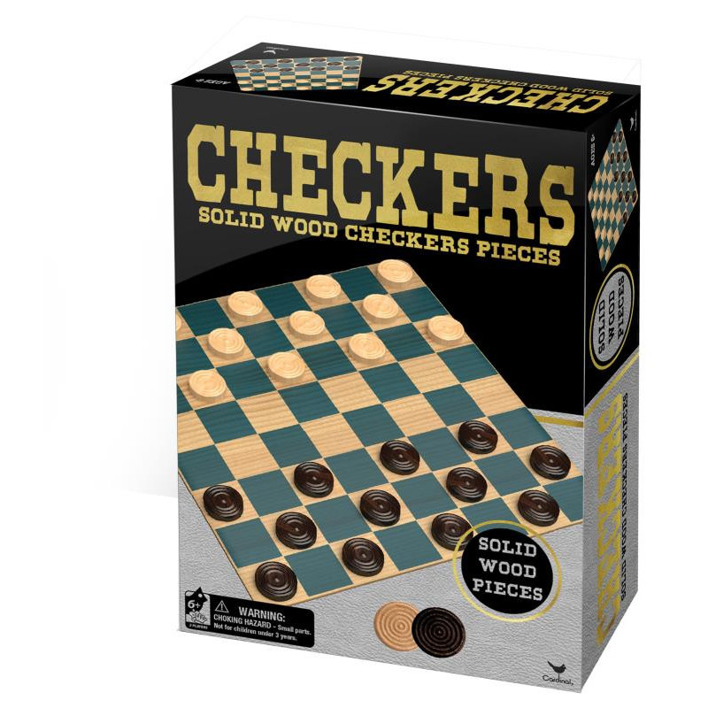 Wood Checkers In Black And Gold | Mr Toys Toyworld