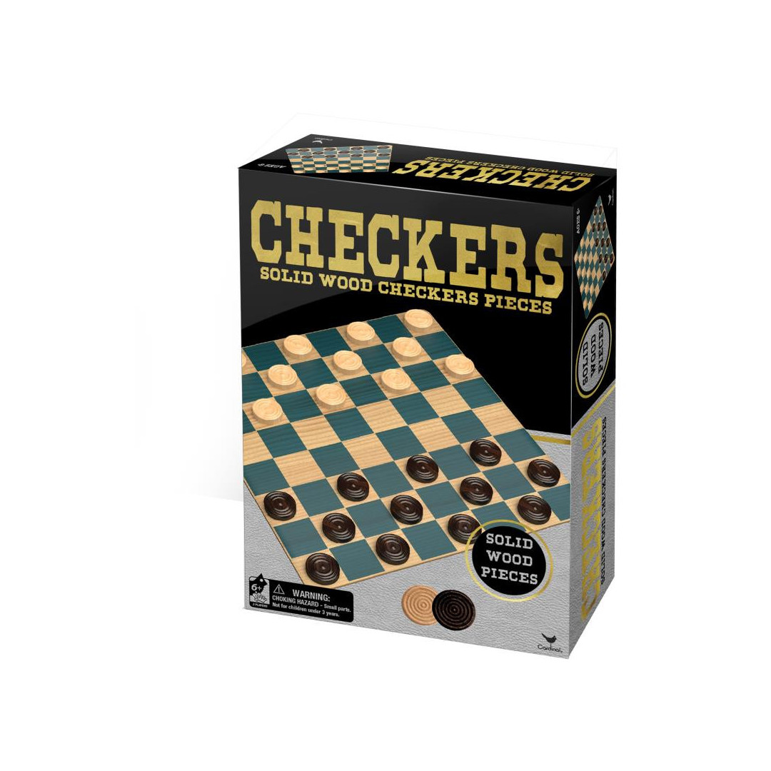 Wood Checkers In Black And Gold | Mr Toys Toyworld