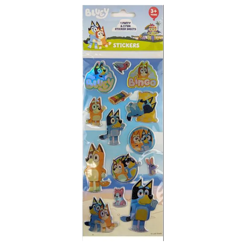 Bluey Puffy Stickers 3 Pack - Afterpay Available!