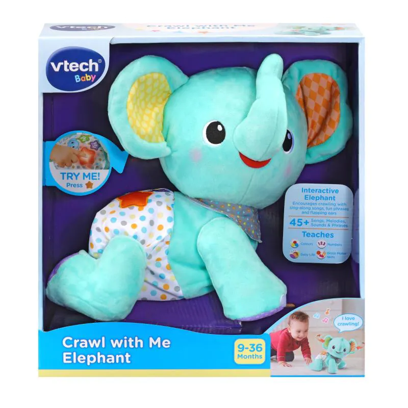 VTech Crawl With Me Elephant Assorted - Afterpay Available!