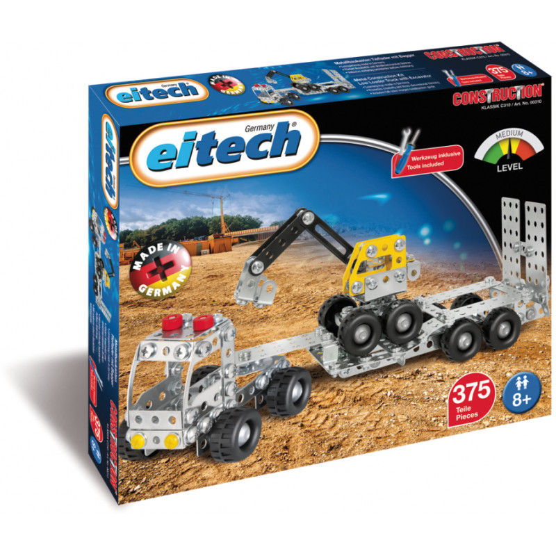 Eitech Truck with Trailer and Digger Construction Set
