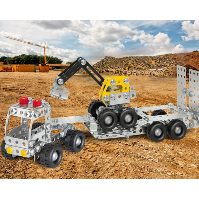 Eitech Truck with Trailer and Digger Construction Set