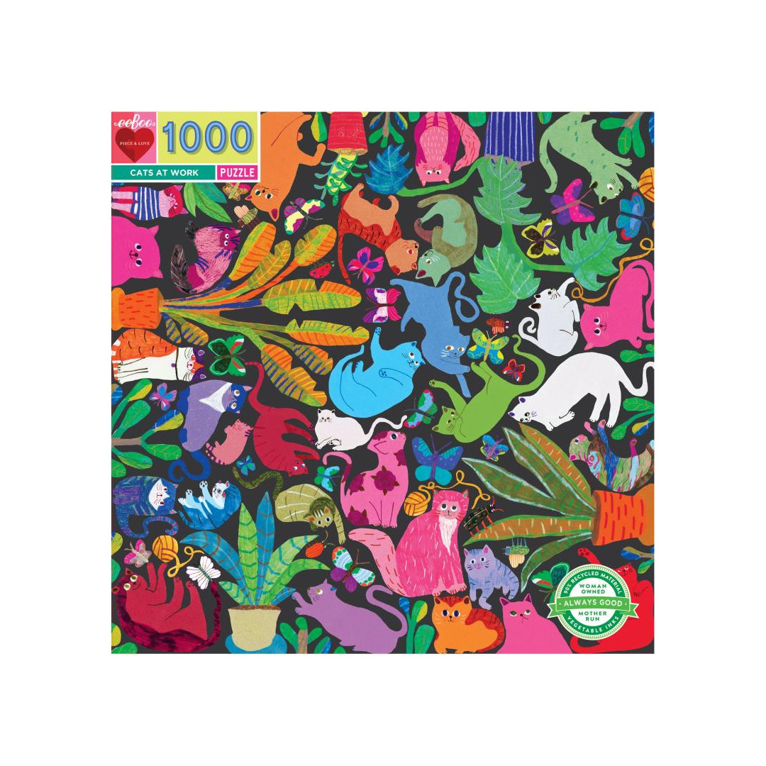Eeboo 1008 Pc Puzzle Cats At Work - Afterpay Available!