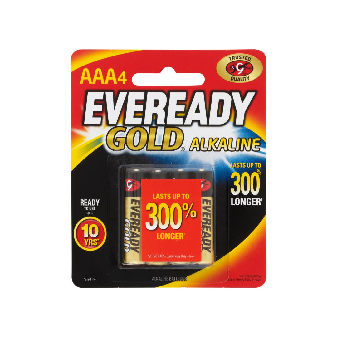 Eveready Gold AAA 4Pk - Afterpay Available!