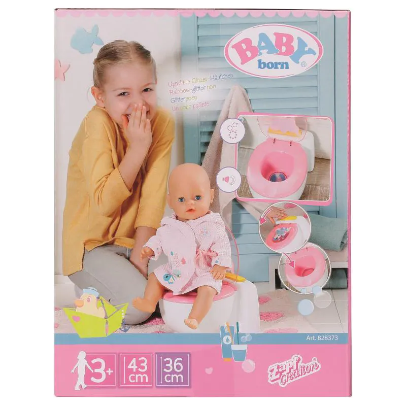 Baby Born Bath Poo-Poo Toilet 43cm - Afterpay Available!