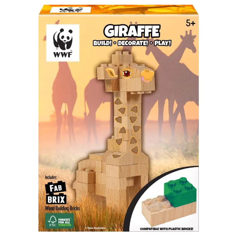 FabBrix Wood Building Bricks WWF Giraffe - Shop Now!