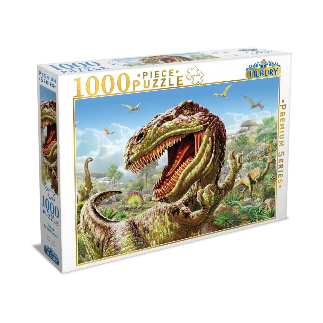 1000Pce Tilbury Premium Puzzle - T-Rex & Dinosaurs | Mr Toys