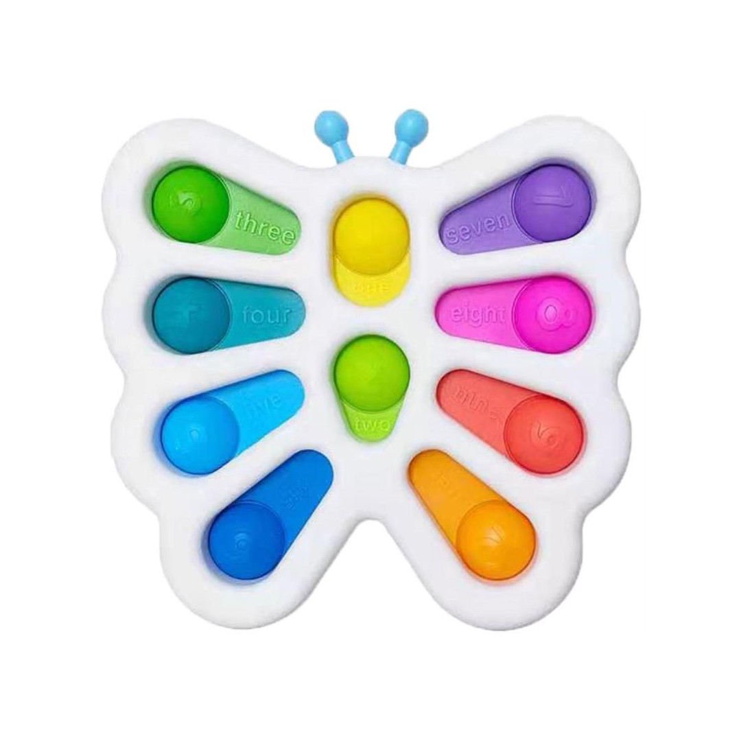 10 Dot Sensory Fidget Toy Butterfly With Numbers Assorted