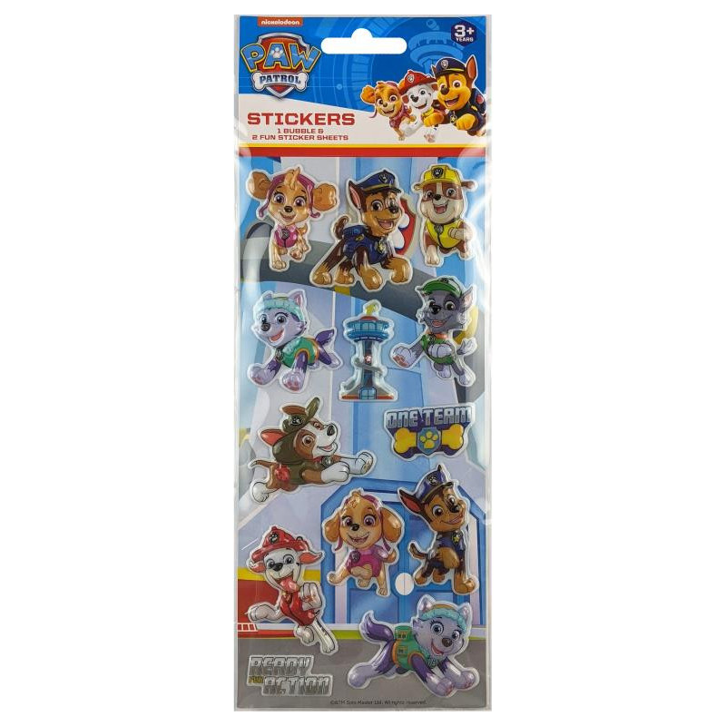 Paw Patrol Stickers 3 Pack - Bubble - Afterpay Available!