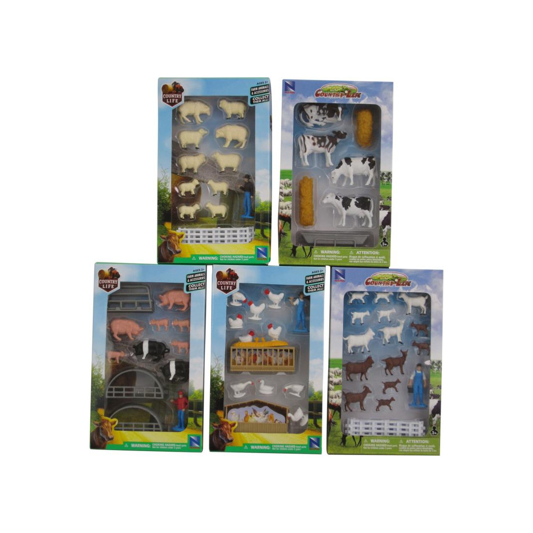 Farmyard Animals Play Set - Animals & Accs, 6 Assorted