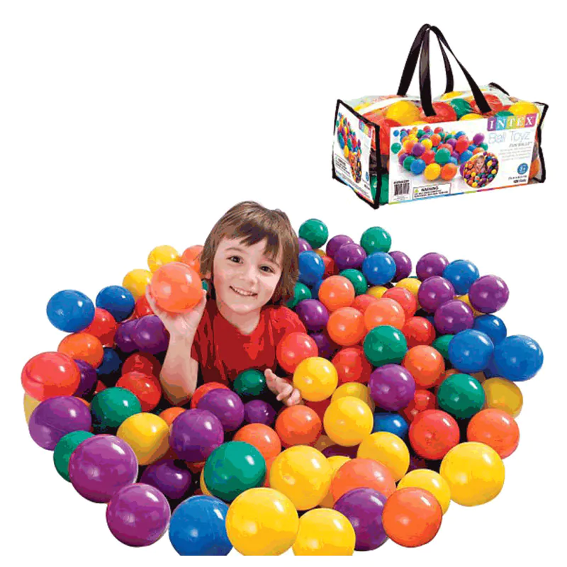Intex Small Fun Ballz 6.5cm Ball-100pcs + Carry Bag