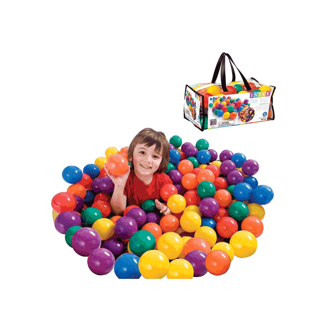 Intex Small Fun Ballz 6.5cm Ball-100pcs + Carry Bag