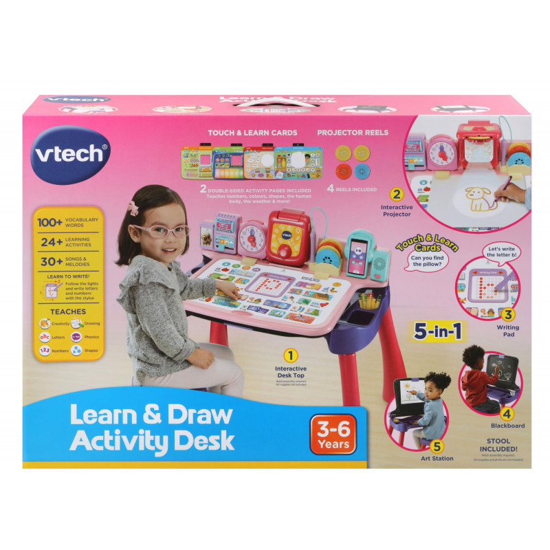 VTech Learn & Draw Activity Desk Pink - Afterpay Available!