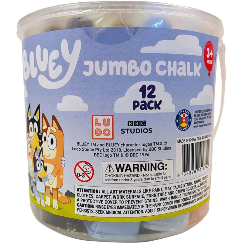 Bluey Jumbo Chalk Chalk 12 Pack - Afterpay Available!