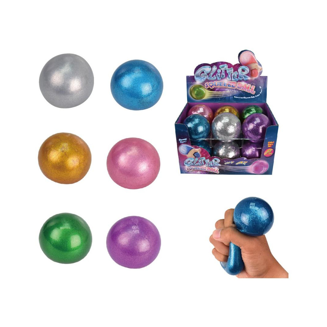 Squishy Stress Ball With Glitter - 7cm Assorted | Mr Toys