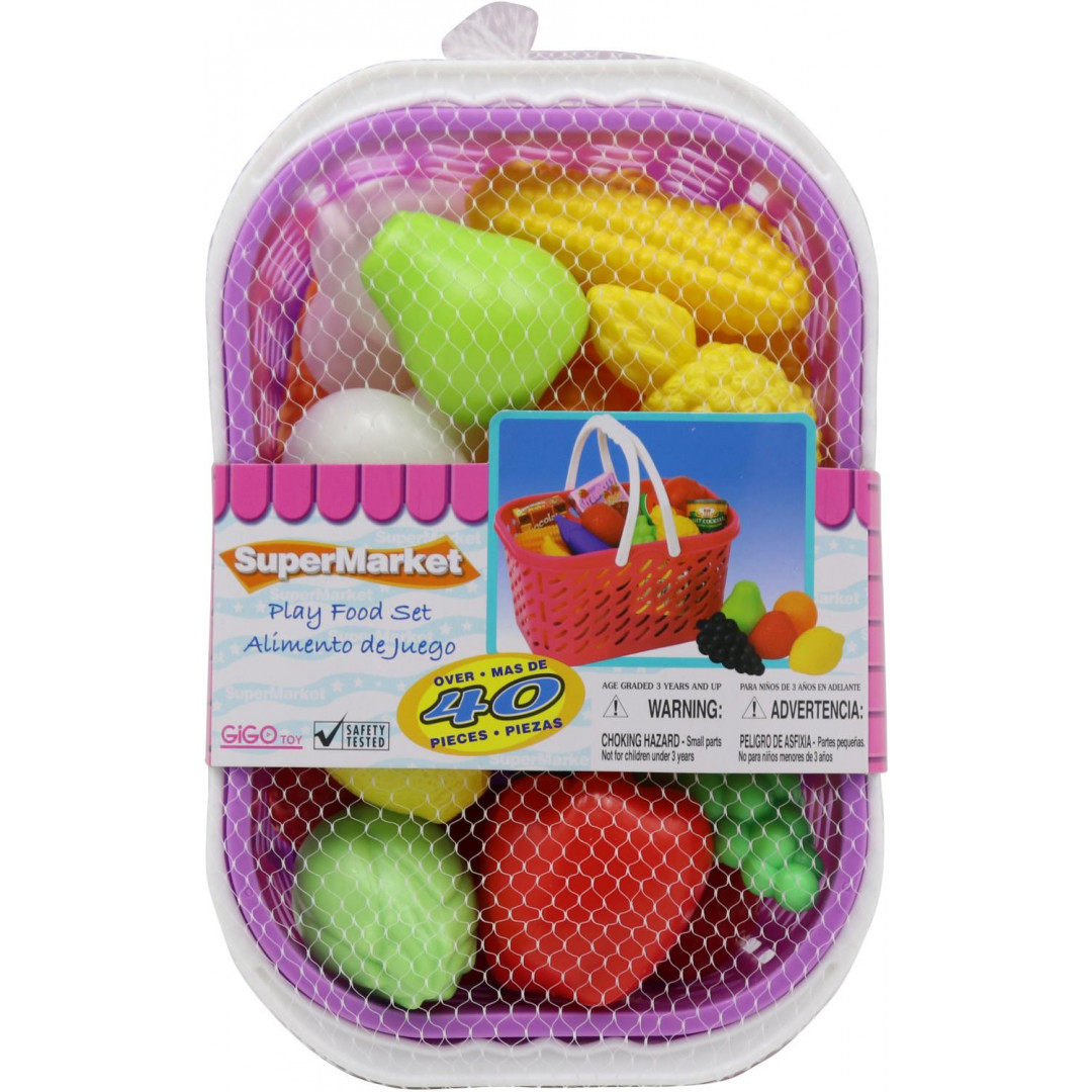40 Pc. Basket Of Food Play Set - 1 Colour - Afterpay