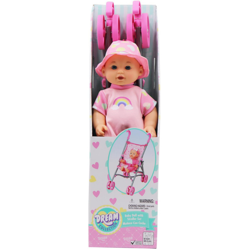 Gigo 12" Baby Doll With Stroller Set - Shop Now!