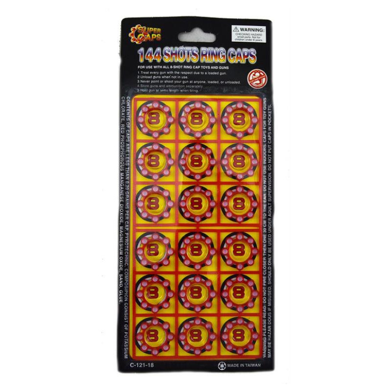 8 Shot Ring Caps 144 Shot - Afterpay Available!