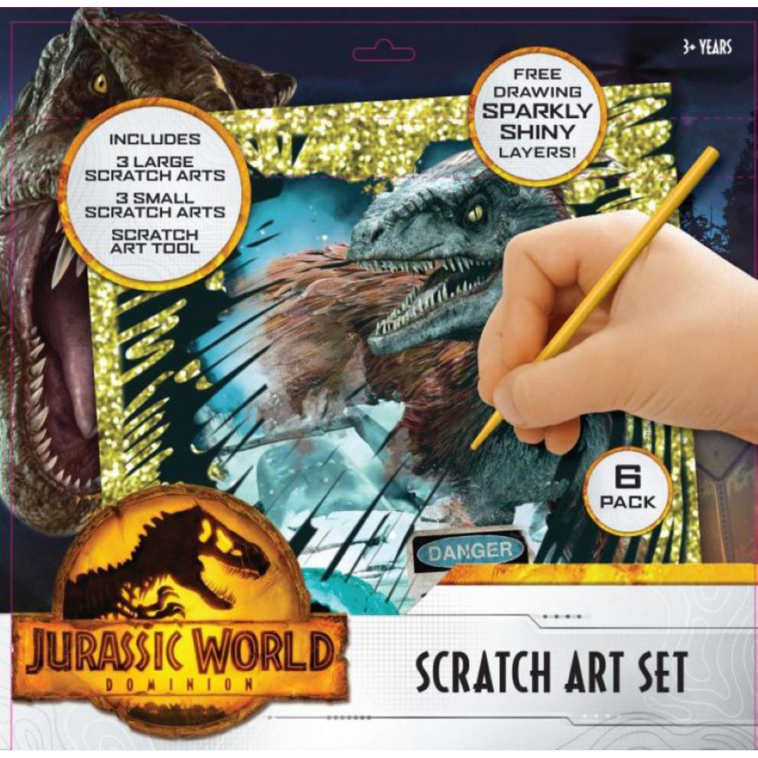 Jurassic World Scratch Art Set 6 Sheets - Afterpay